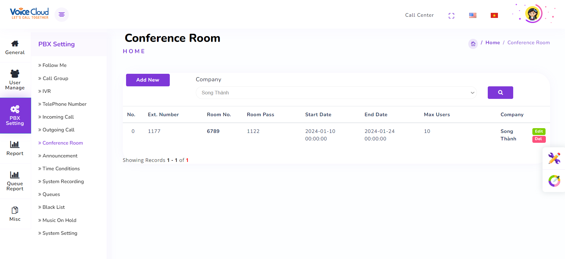 Hướng Dẫn Tạo Conference Room (Phòng Họp Thoại) – VoiceCloud Knowledge Base